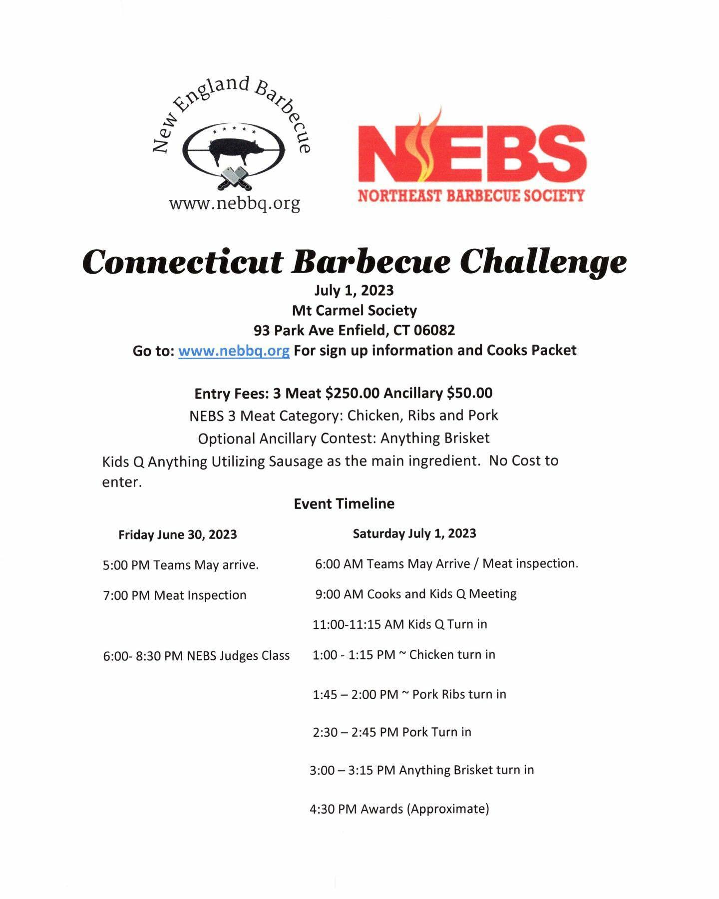 Connecticut BBQ Challenge - Event Calendar - Northeast Barbecue Society
