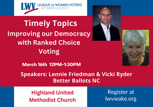 Timely Topics - Improving Democracy with Ranked Choice Voting - Events ...