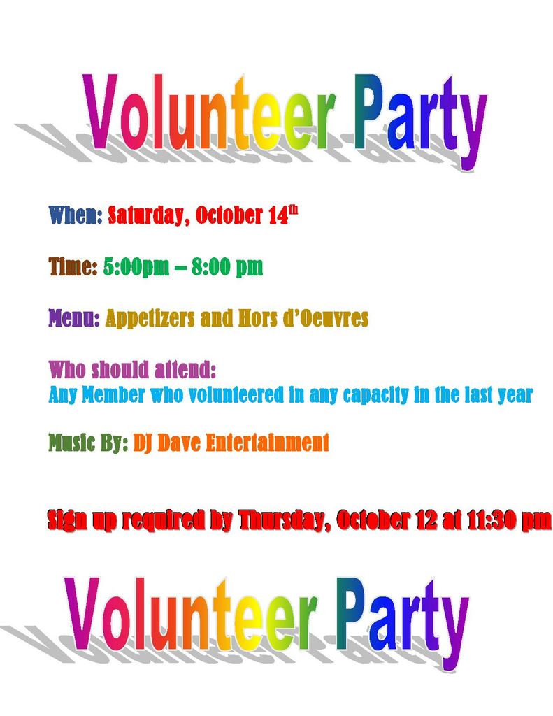 Volunteer's Party - Events - Solomons Island Yacht Club