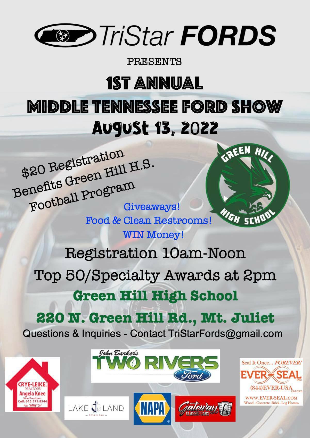 Tri Star Fords 1st Annual Middle Tennessee Ford Show - Events - Music ...