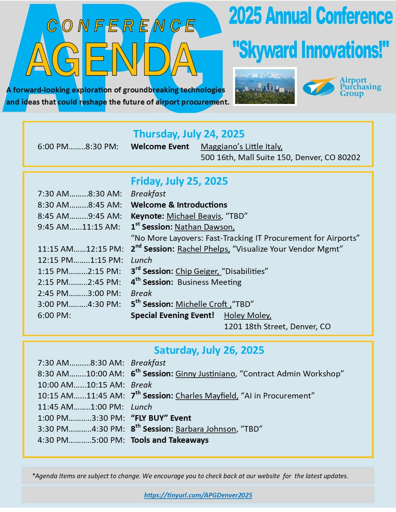 2025 APG Annual Conference - Events - Airport Purchasing Group, Inc.