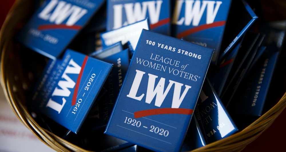 100 Years Strong League of Women Voters buttons