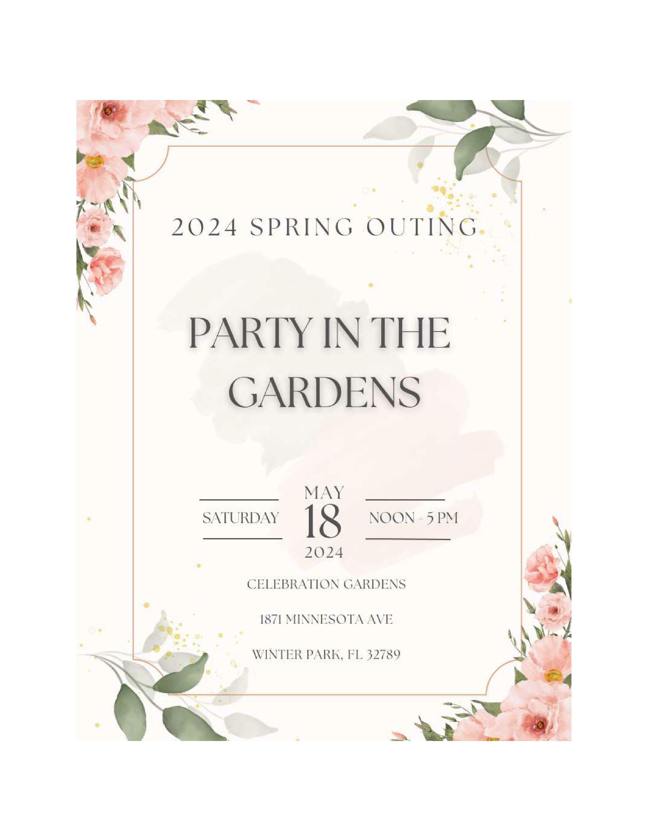 2024 Spring Outing | Springtime in the Gardens - Calendar - Sigma Pi ...