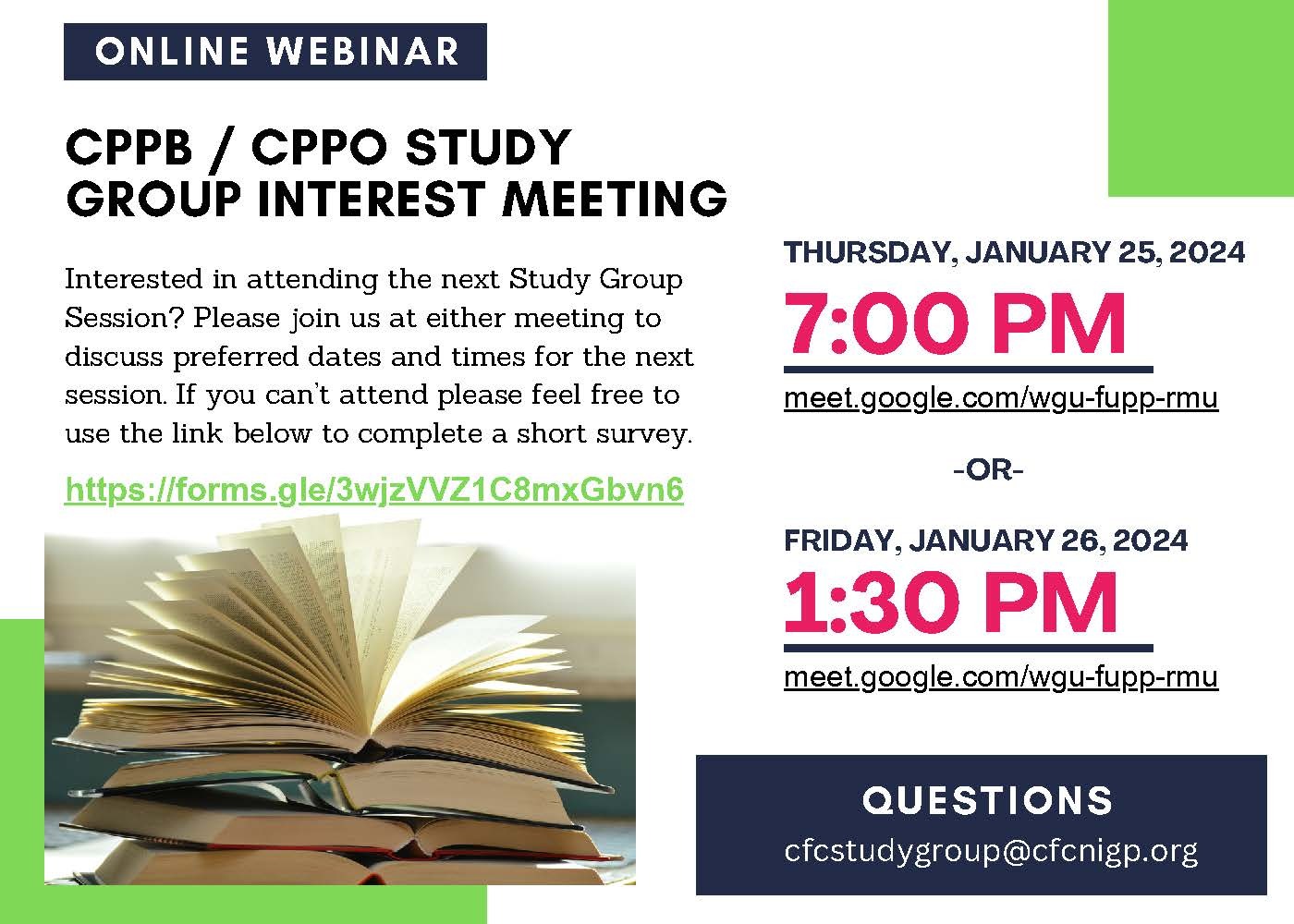 CPPB/CPPO Study Group Interest Meeting - Events - Central Florida Chapter of NIGP