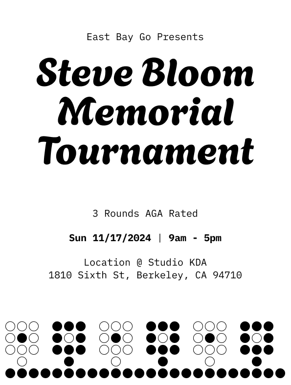 Steve Bloom Memorial Tournament - Events - American Go Association