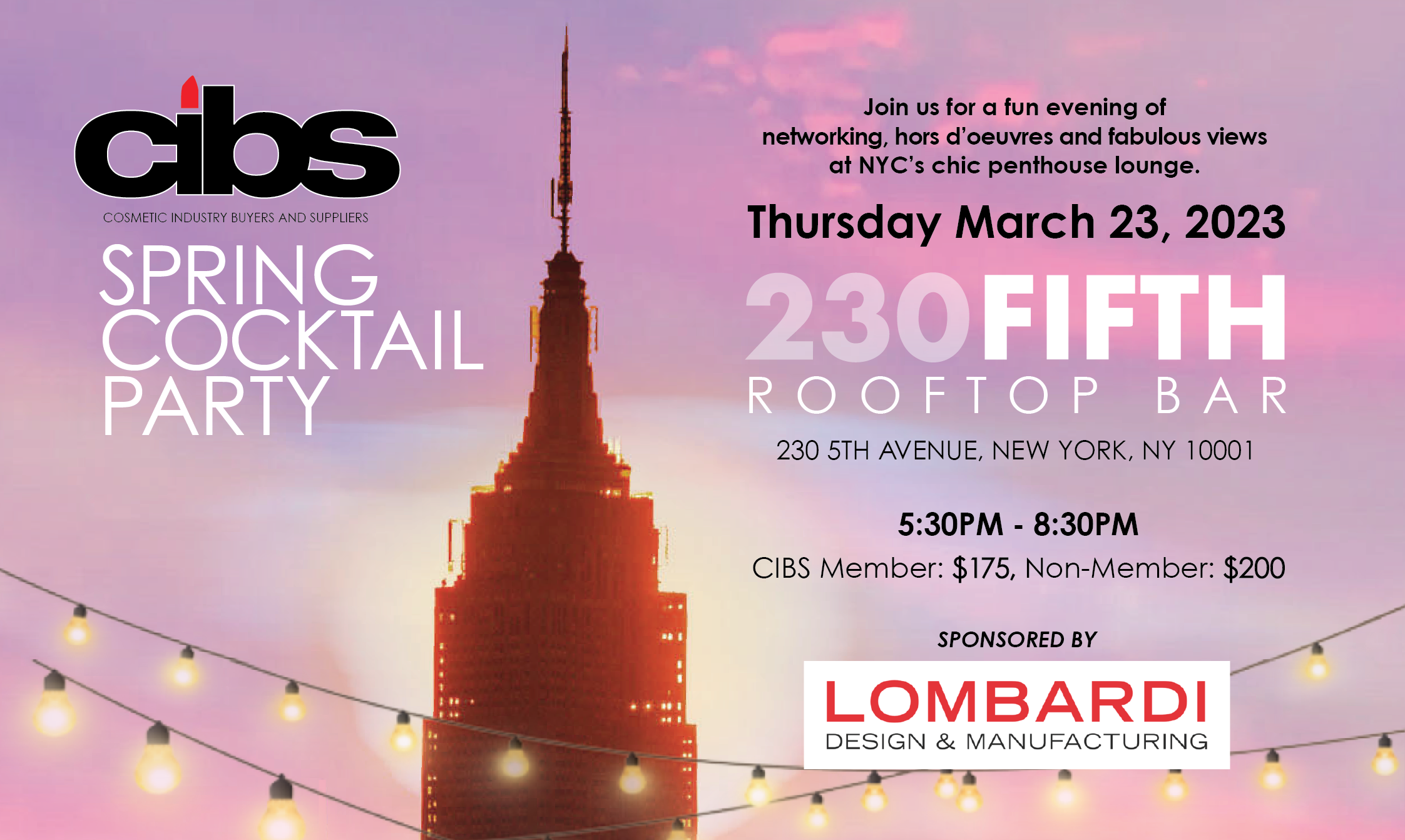 Spring Cocktail Party - Events - Cosmetic Industry Buyers and Suppliers