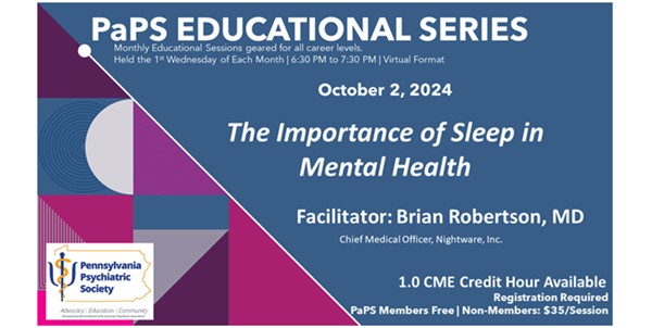 PaPS Webinar Series: The Importance of Sleep in Mental Health - Events ...