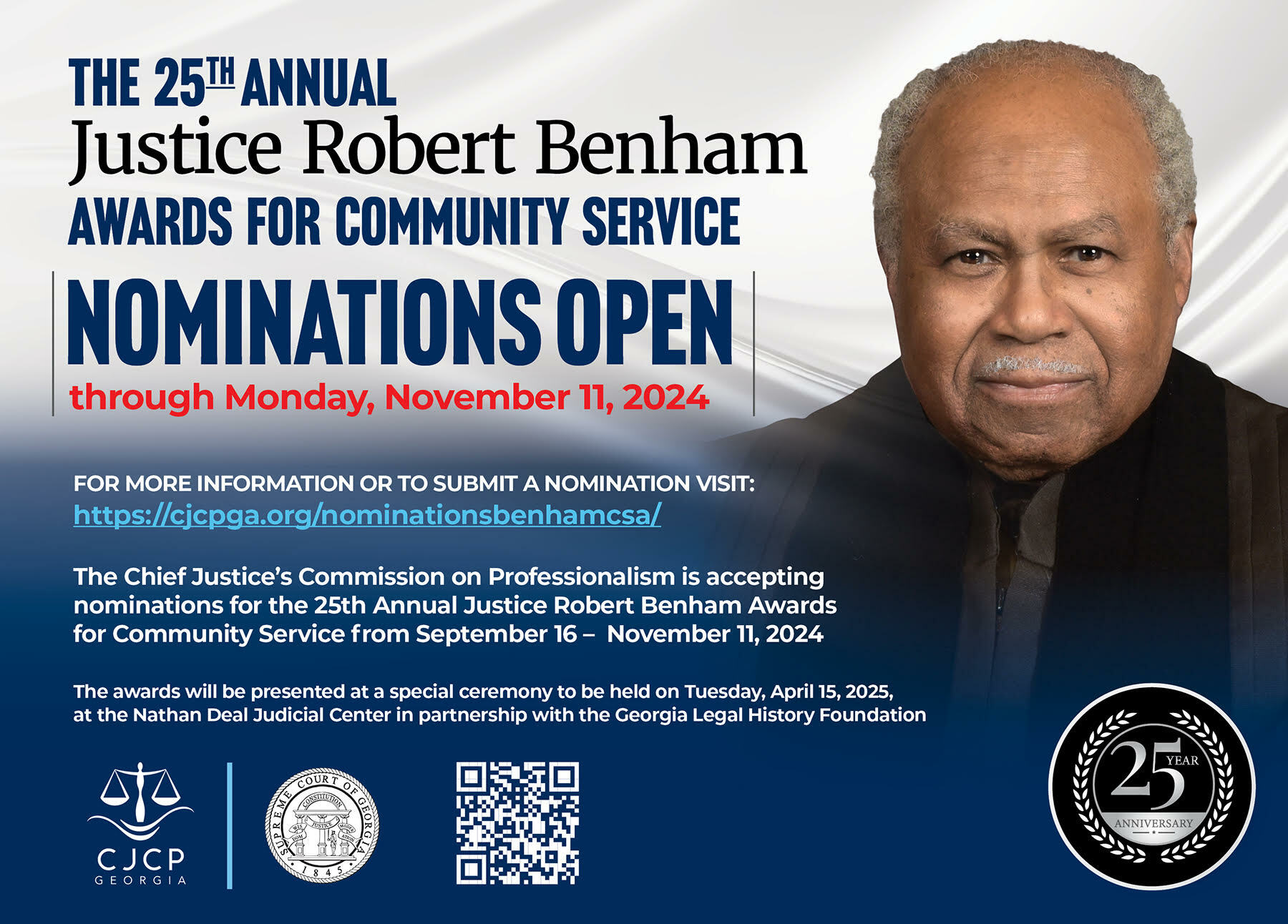 Deadline to Submit Nominations for Justice Benham Awards for Community ...