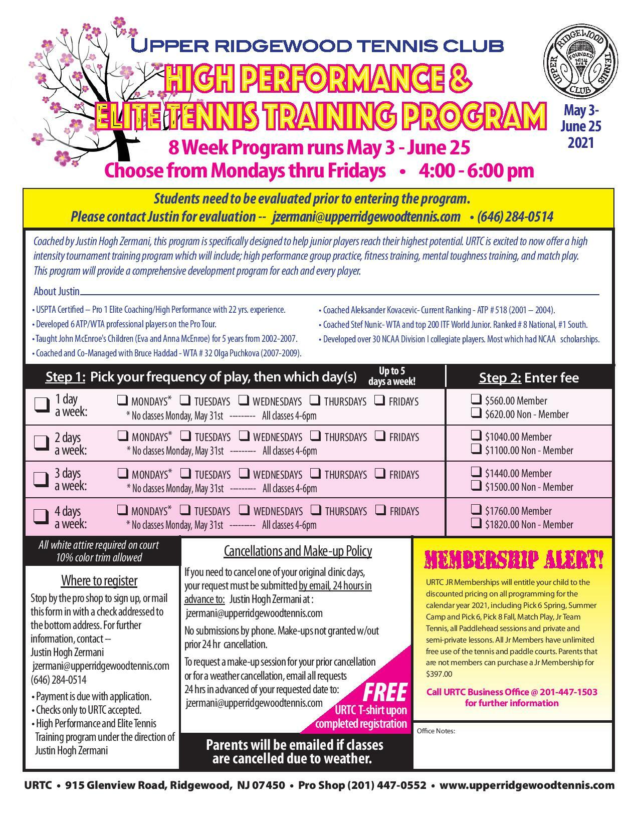 Spring Tennis - Upper Ridgewood Tennis Club