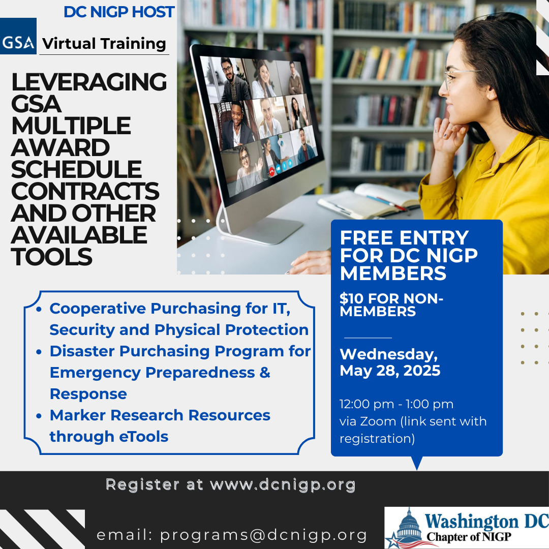 DC NIGP General Body Meeting- GSA Training - Events - Washington DC ...