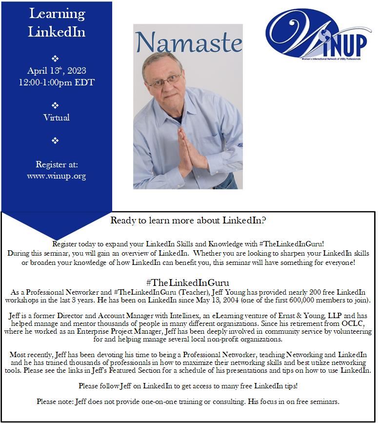 WiNUP Presents: Learning LinkedIn with the LinkedIn Guru - Events - The ...