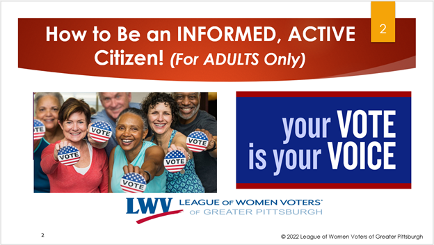 slide decks for speakers, presentations, civic education - League of ...