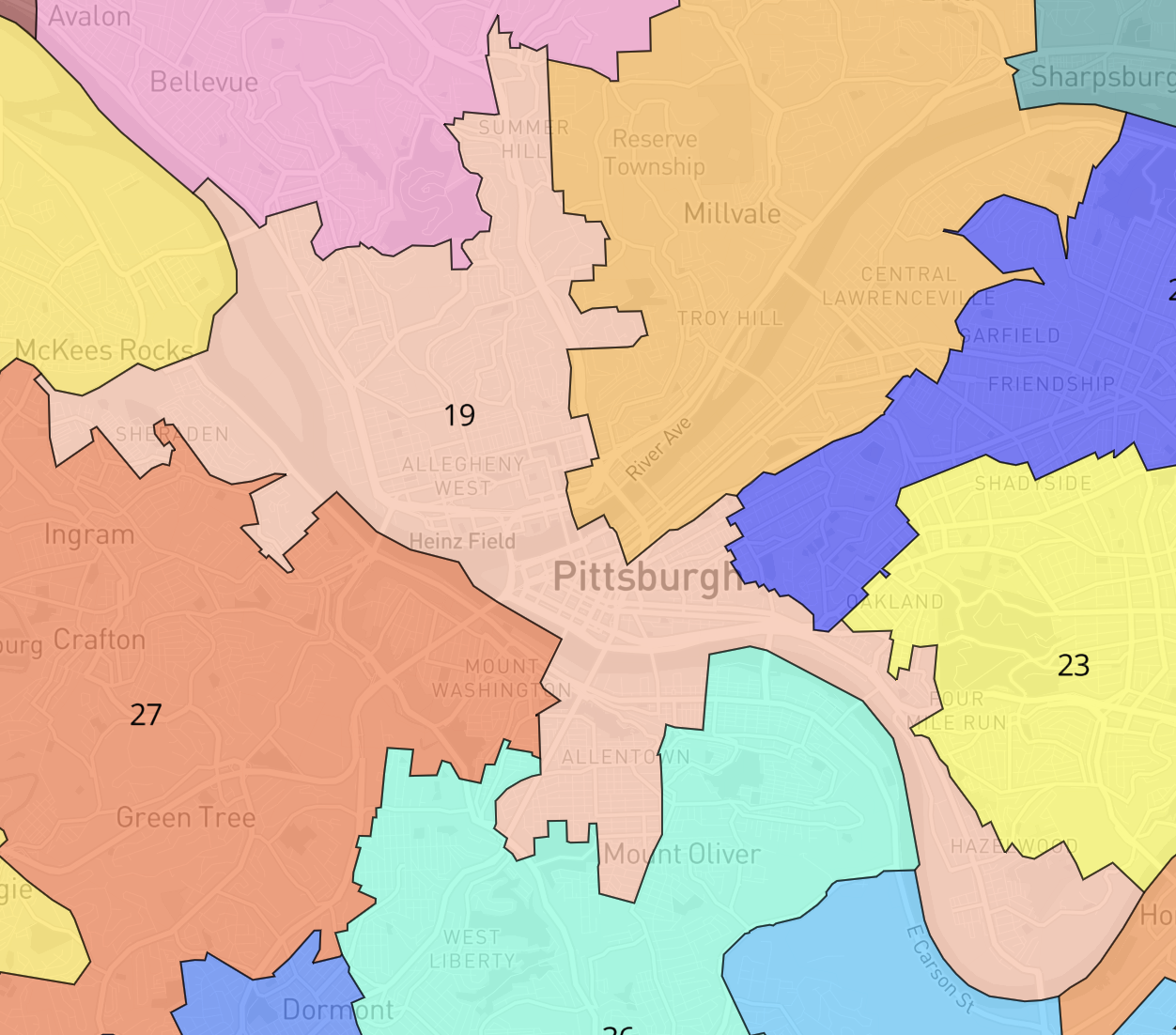 PA Legislative districts and representatives in Allegheny County ...