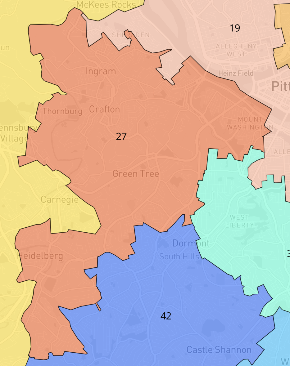 PA Legislative districts and representatives in Allegheny County ...