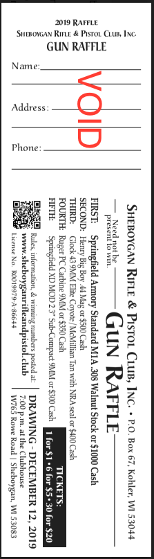 Raffle - Sheboygan Rifle and Pistol Club