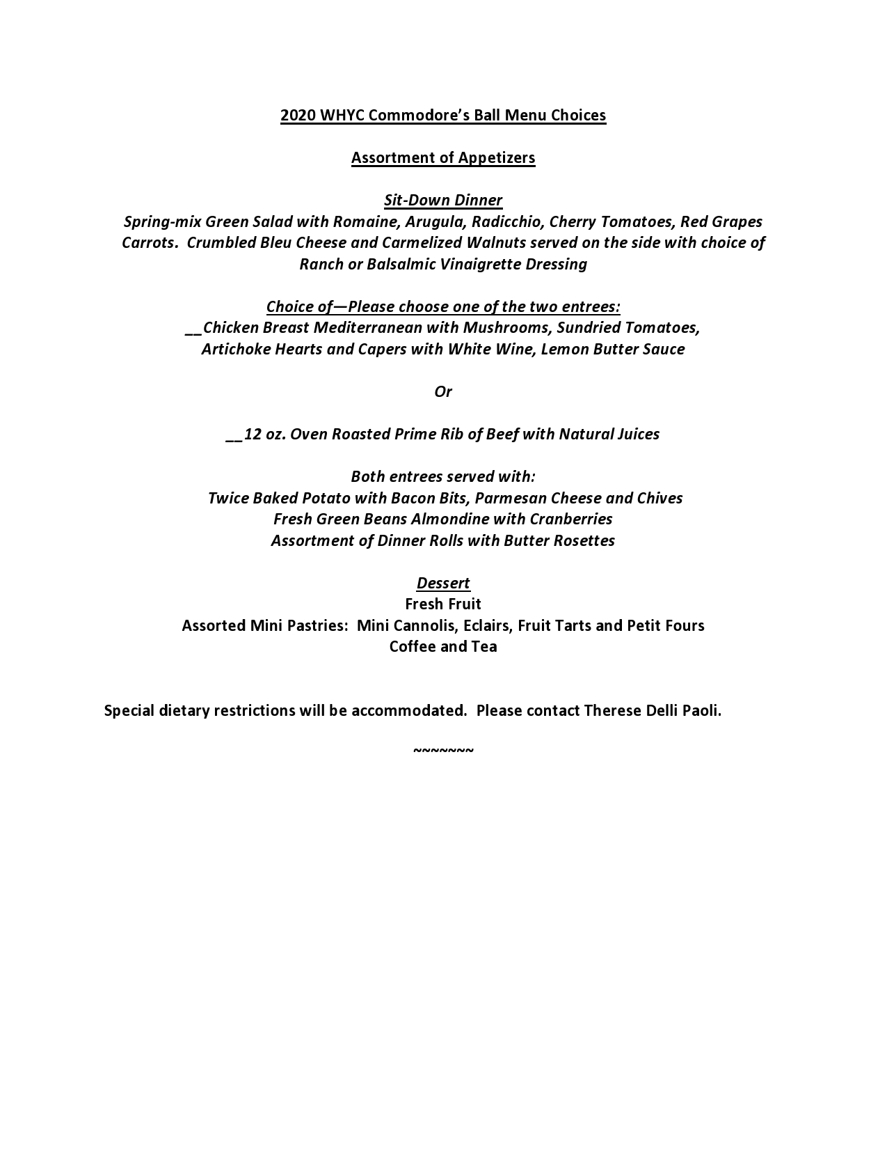 Commodore's Ball - Events - Winthrop Harbor Yacht Club