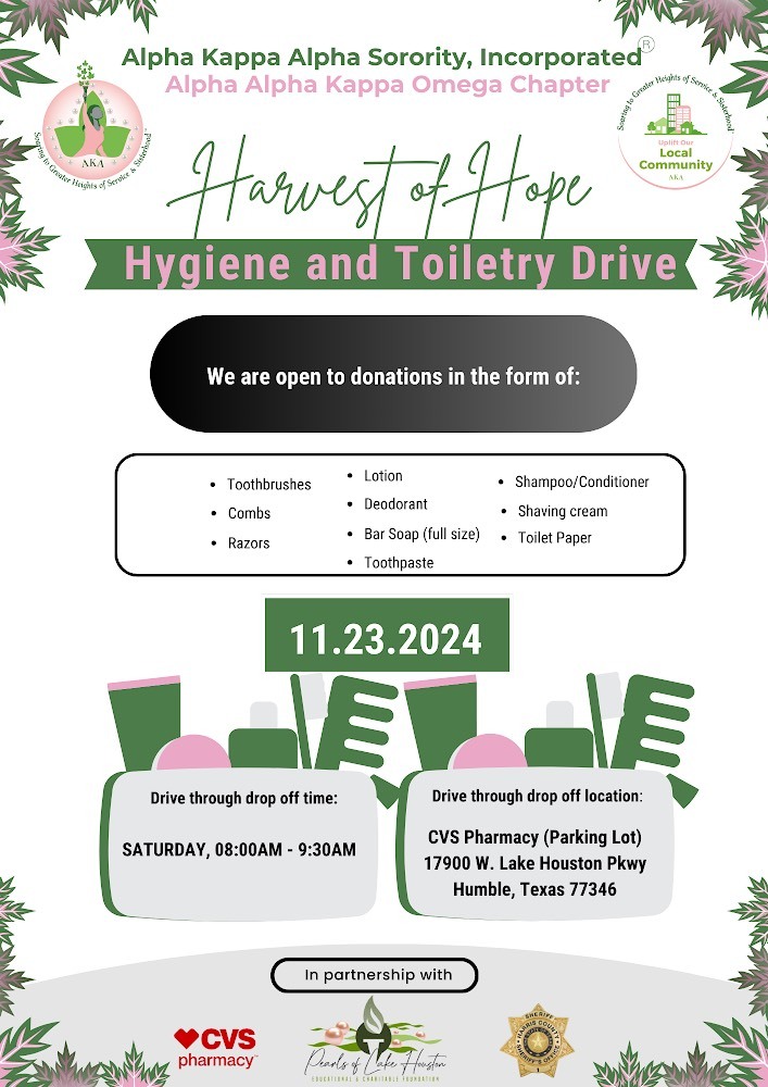 Harvest of Hope: Fall Hygiene & Toiletry Drive - Events - Alpha Alpha ...