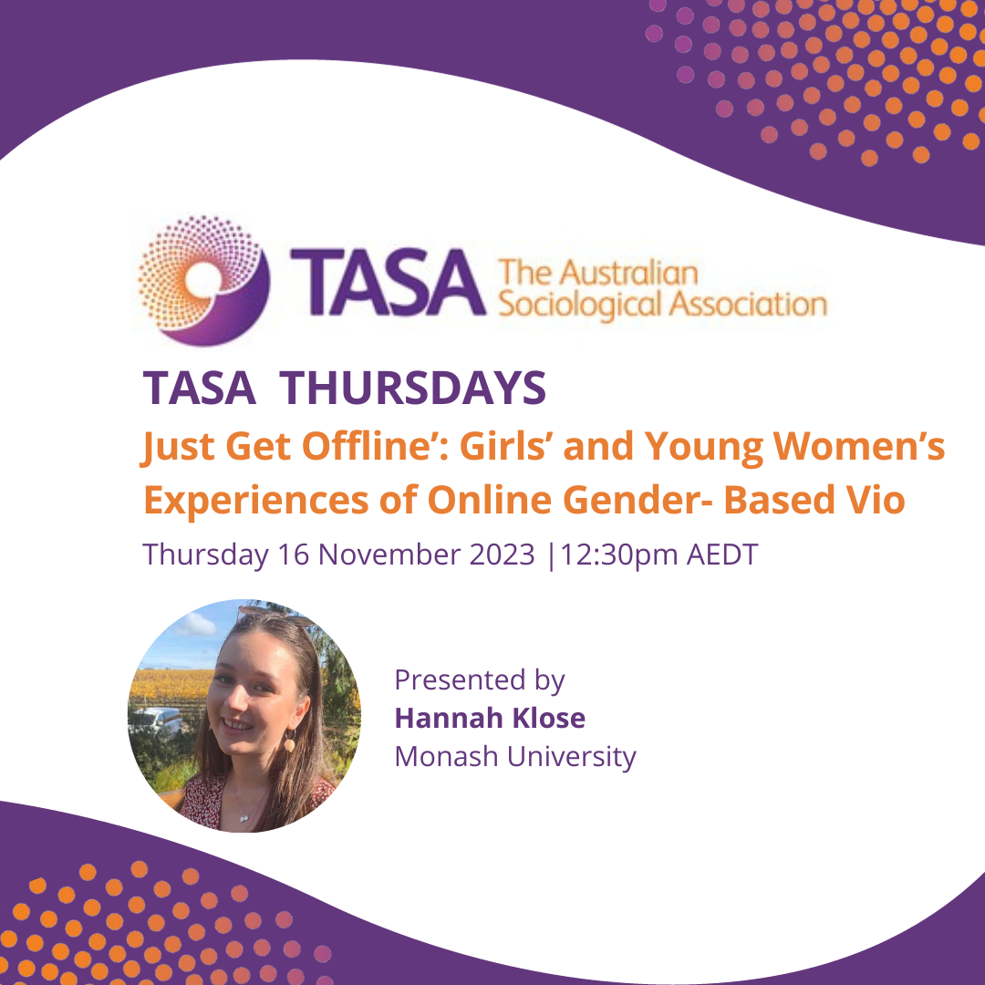 TASA Thursday: Just Get Offline - Girls’ & Young Women’s Experiences of Online Gender Based ...