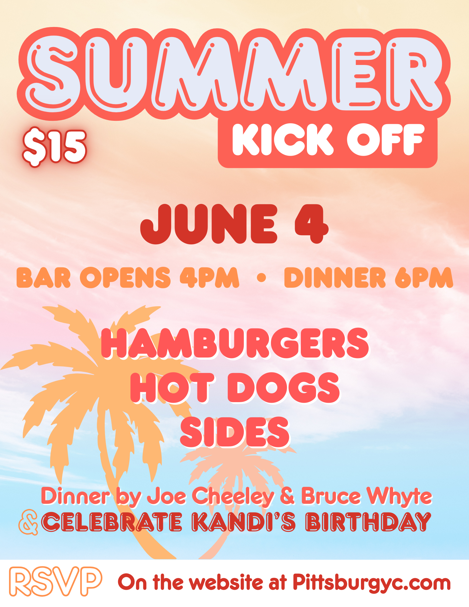 Wednesday Night Dinner - Summer Kickoff - Calendar - Pittsburg Yacht Club