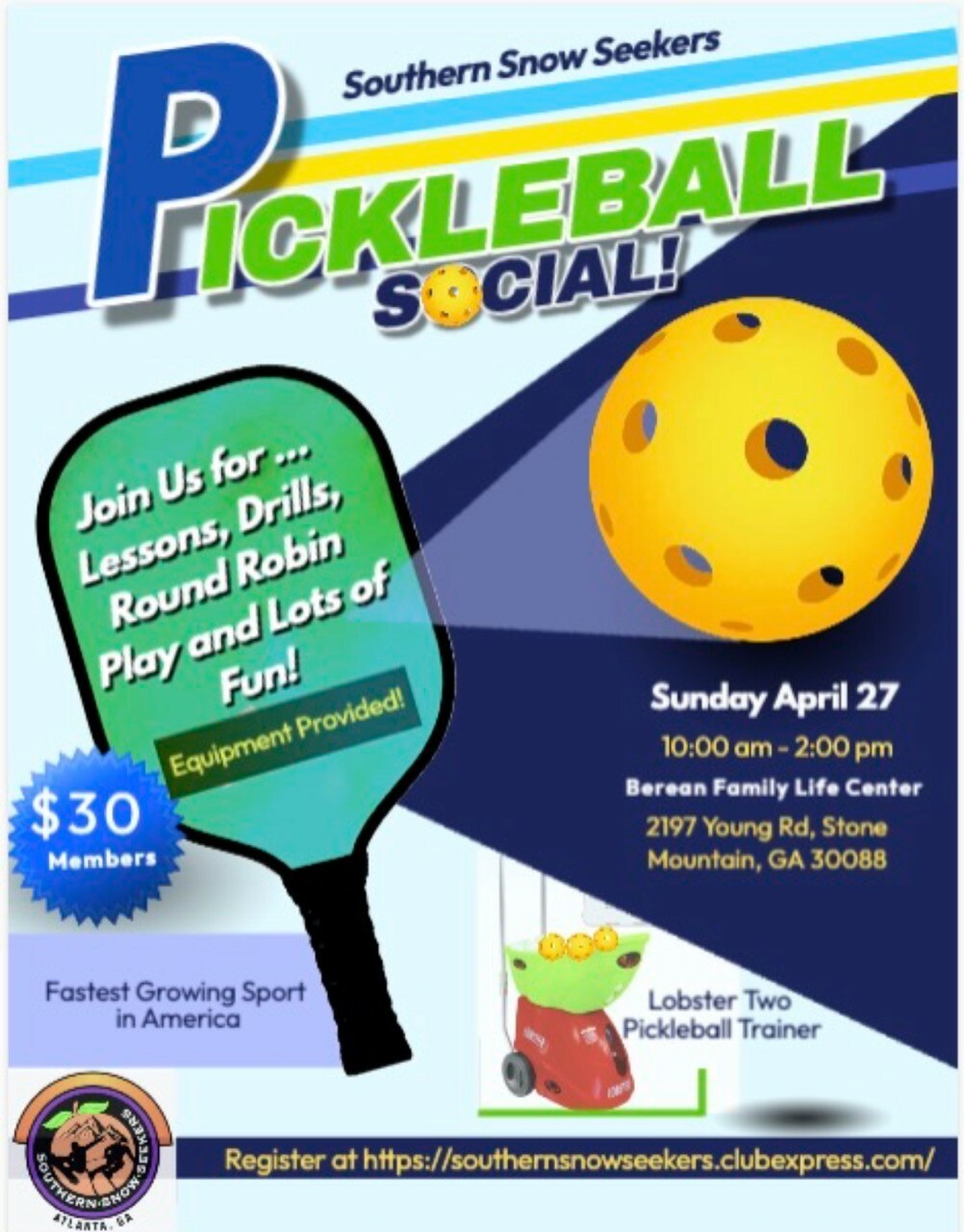 Southern Snow Seekers Pickleball Social - Events - Southern Snow ...