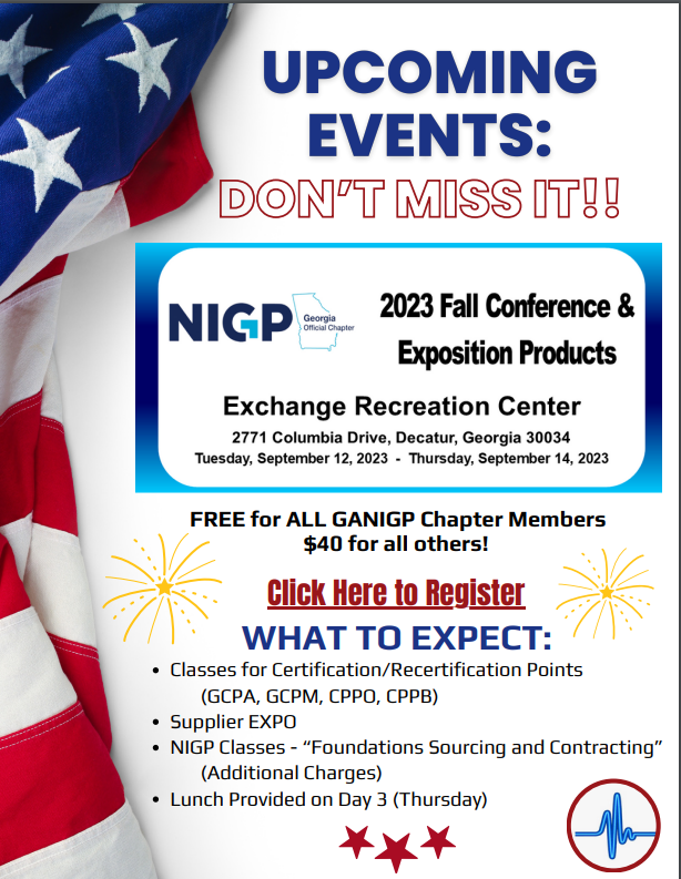Georgia Chapter of NIGP, Inc. 2023 Fall Conference and Product ...