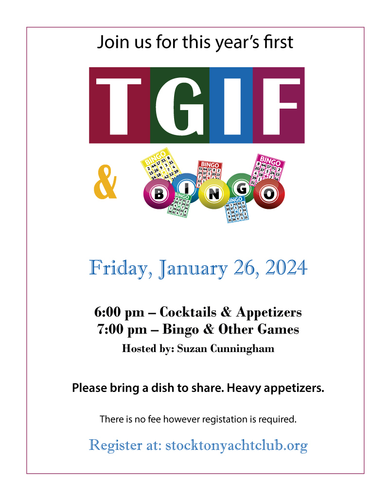 TGIF with BINGO! - Events - Stockton Yacht Club