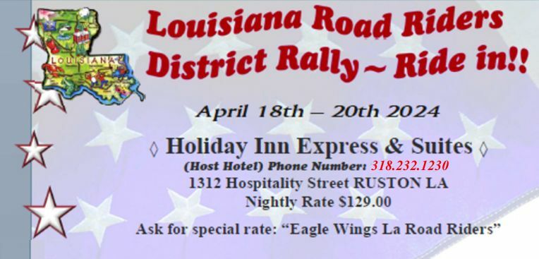 2024 Louisiana District Rally - Ride In - Events - Eagle Wings ...