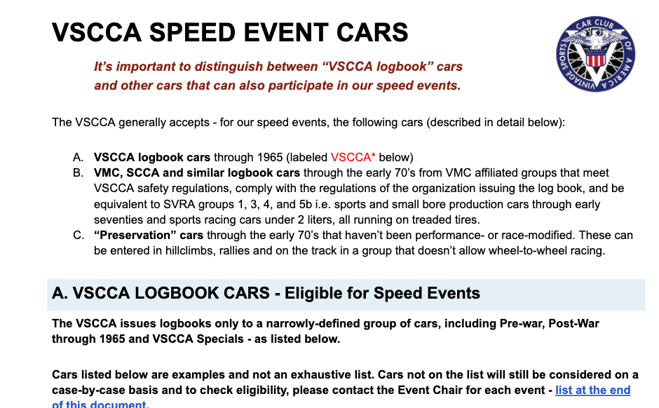 Home - Vintage Sports Car Club of America Inc