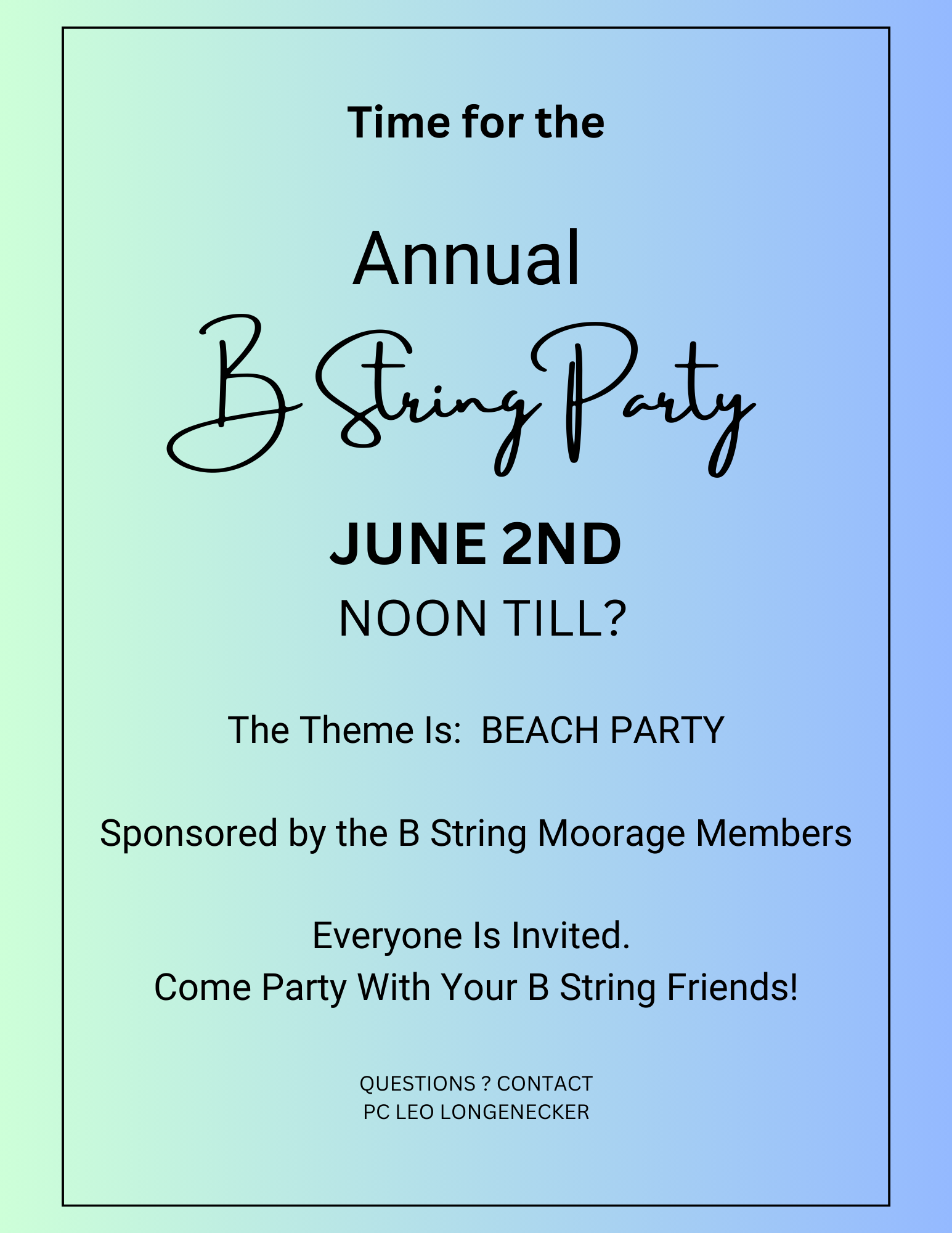 B string party - Events - Bremerton Yacht Club