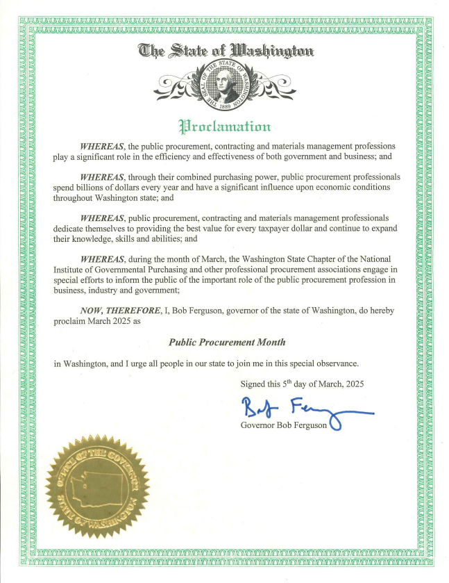 Happy Procurement Month - Washington State Chapter of NIGP