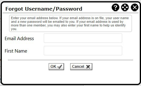 Forgot Username or Password