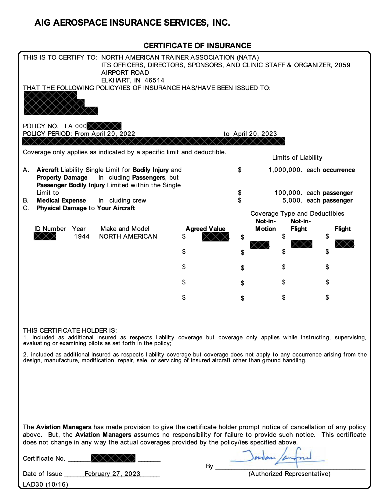 Aig Aviation Insurance