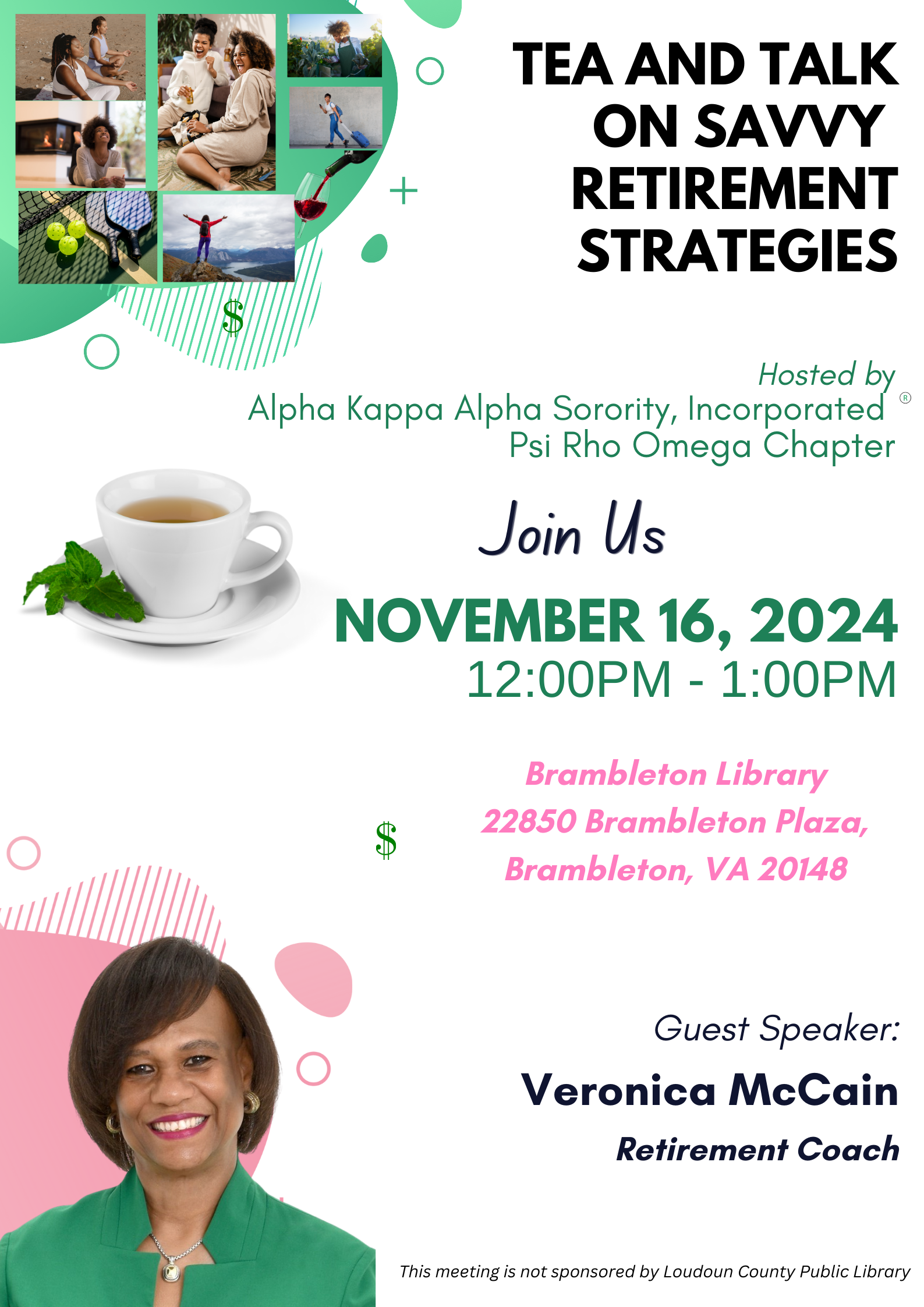 Retirement Strategies Tea 'n Talk - Events - Alpha Kappa Alpha Sorority ...
