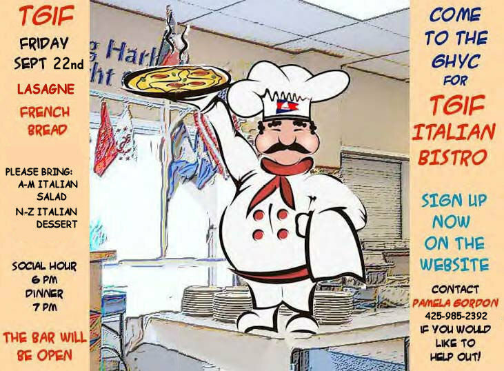 TGIF - Italian Bistro - Events - Gig Harbor Yacht Club