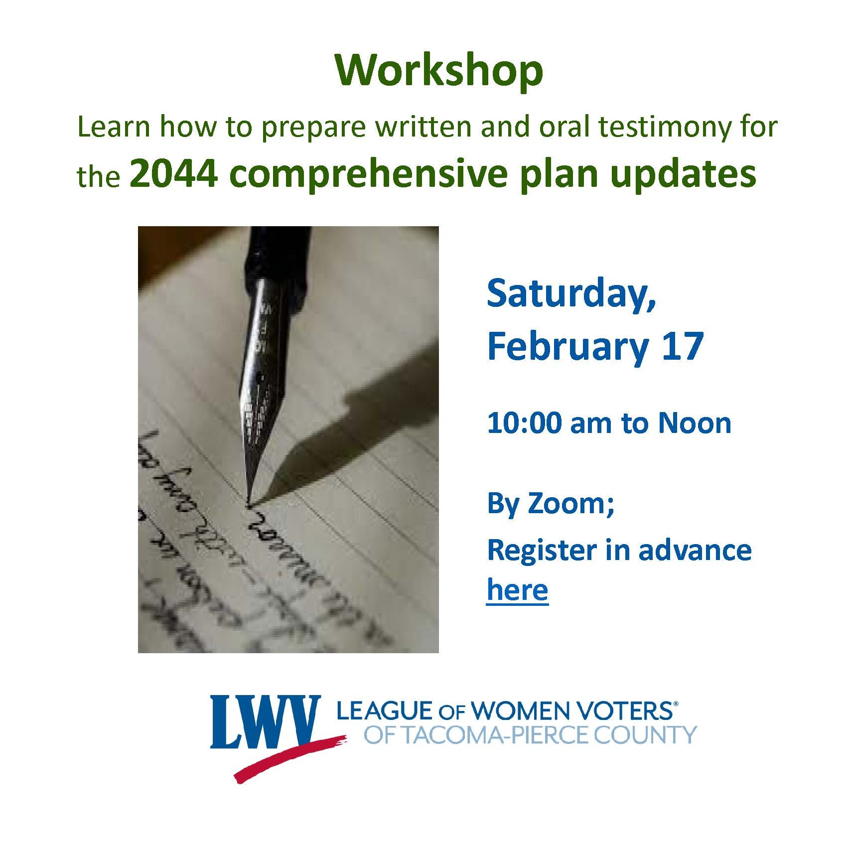 2024 Comprehensive Planning - LWV of Tacoma-Pierce County