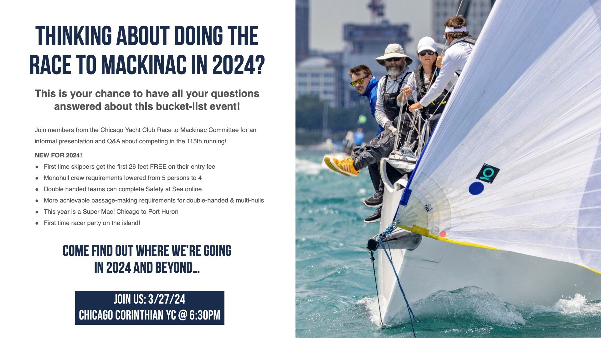 You can do the Mac Race! - Events - Chicago Corinthian Yacht Club