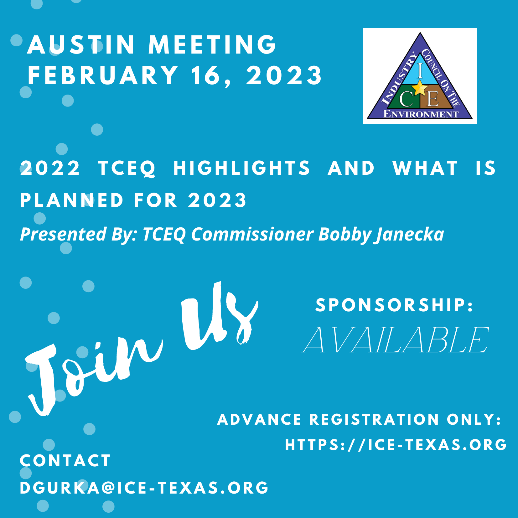 Austin Meeting In Person - Events - Industry Council on the Environment