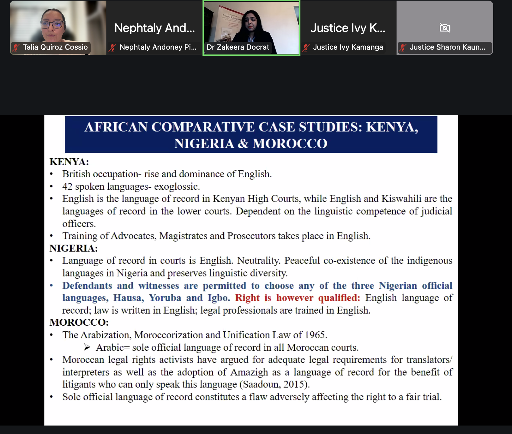 Colonial Languages in Law: Legacy, Limits, Pathway - International ...