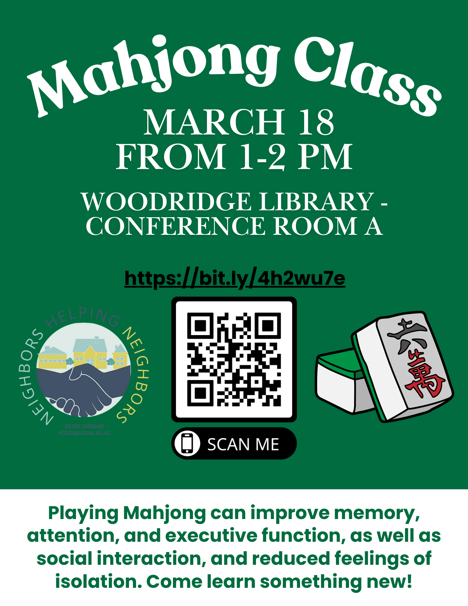 Mahjong Class - Events - Greater Brookland Intergenerational Village