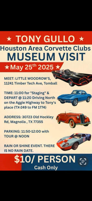 Gullo Tour - Events - Sam Houston Corvette Club