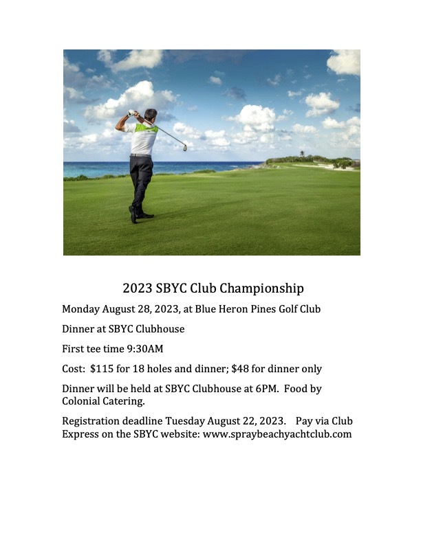 SBYC Mens Golf Championship and Dinner - Events - Spray Beach Yacht Club