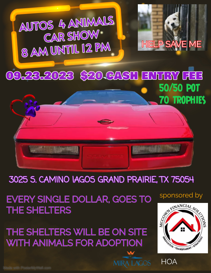 Autos for animals - Events - Lone Star Corvette Club