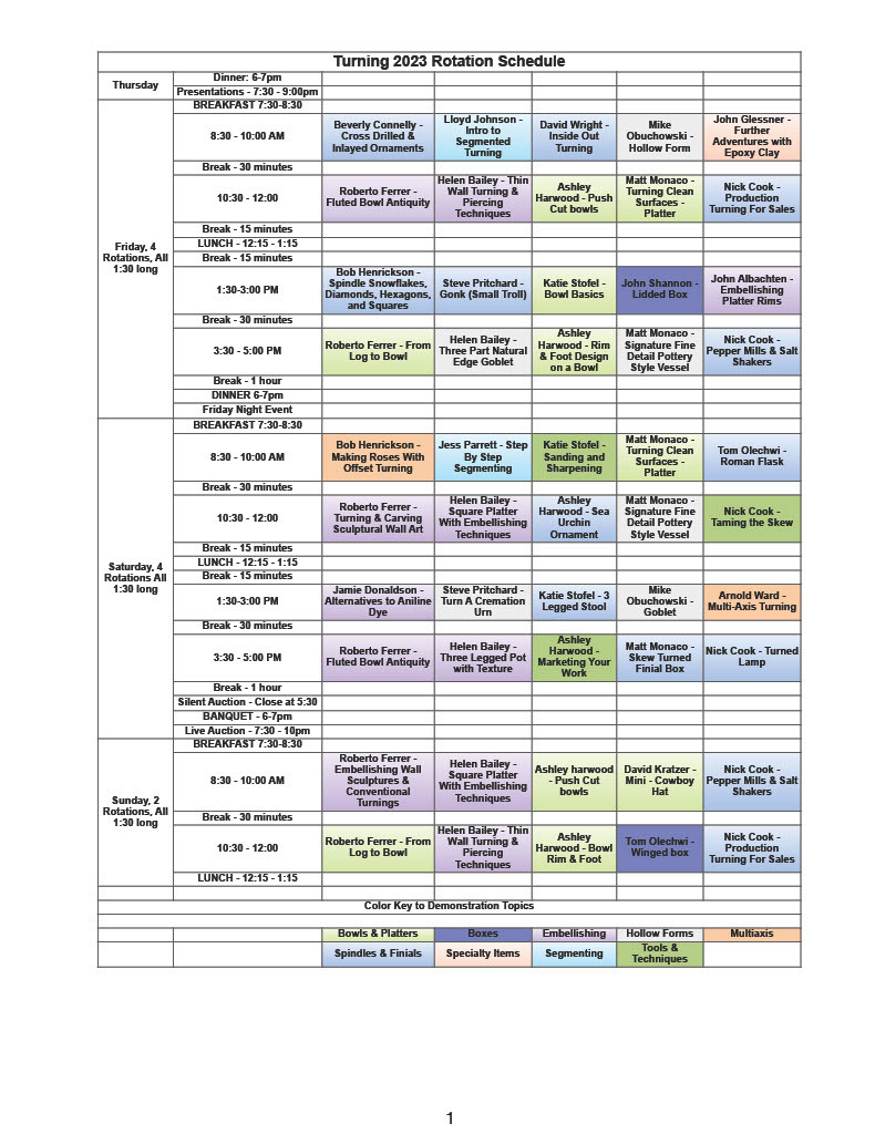 2023 Rotations Schedule 8-30