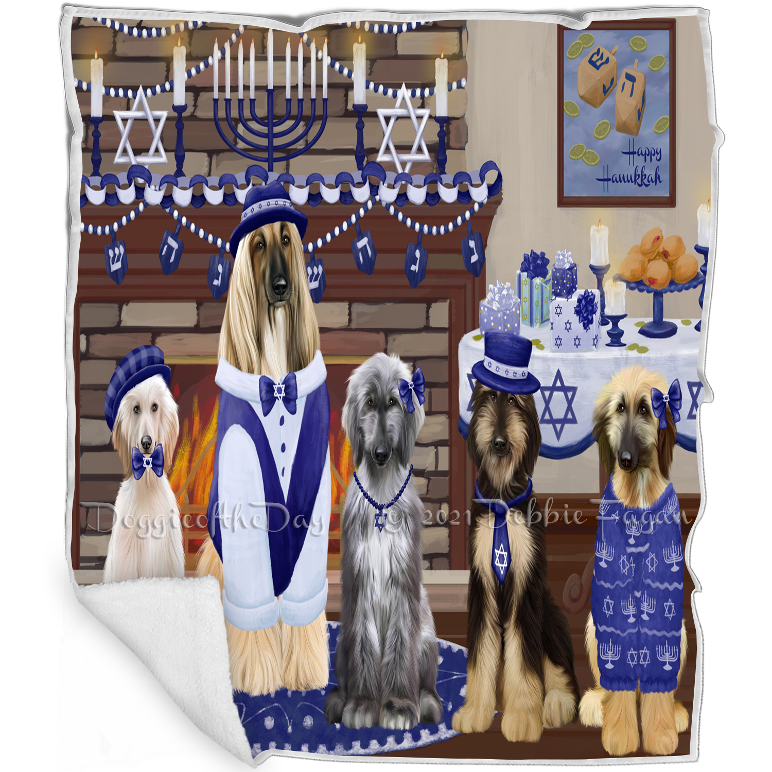 Hanukkah Family Dog Cat Pet Warm and cozy Sherpa Warm Soft Bedroom ...