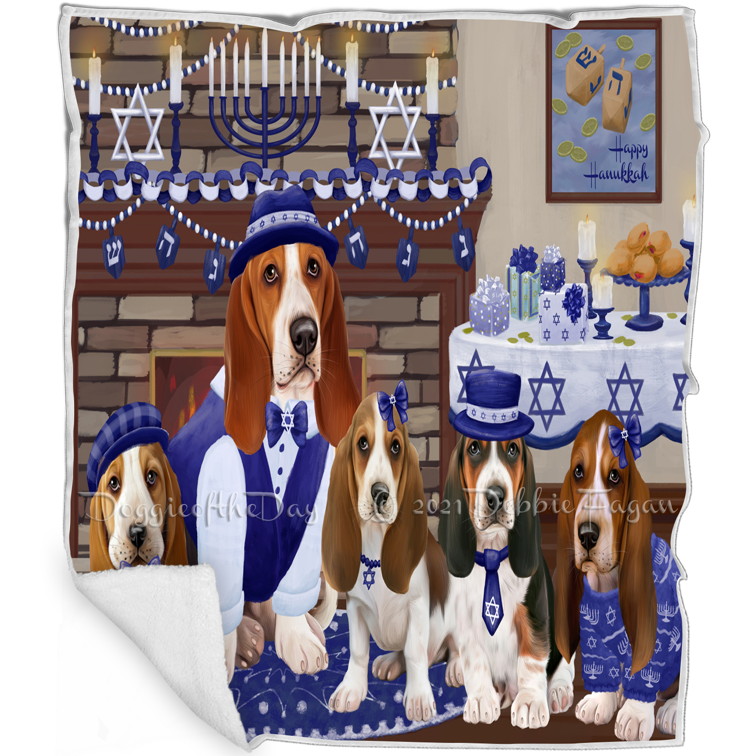 Hanukkah Family Dog Cat Pet Warm and cozy Sherpa Warm Soft Bedroom ...
