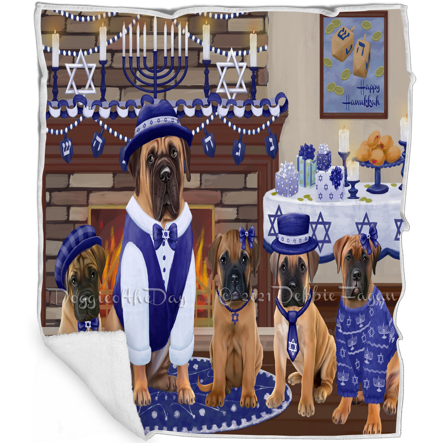 Hanukkah Family Dog Cat Pet Warm and cozy Sherpa Warm Soft Bedroom ...