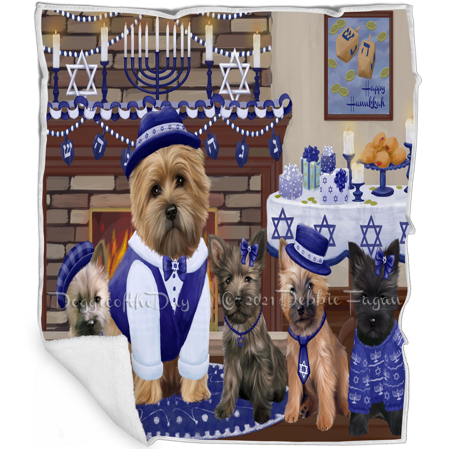 Hanukkah Family Dog Cat Pet Warm and cozy Sherpa Warm Soft Bedroom ...