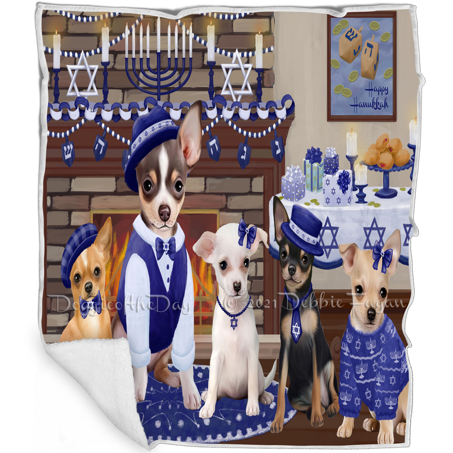 Hanukkah Family Dog Cat Pet Warm and cozy Sherpa Warm Soft Bedroom ...