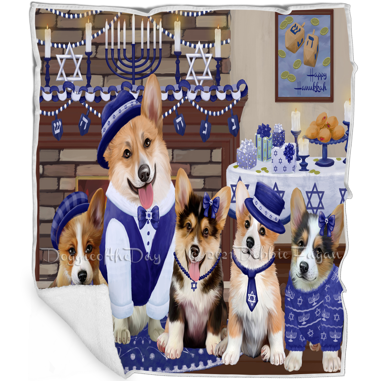 Hanukkah Family Dog Cat Pet Warm and cozy Sherpa Warm Soft Bedroom ...
