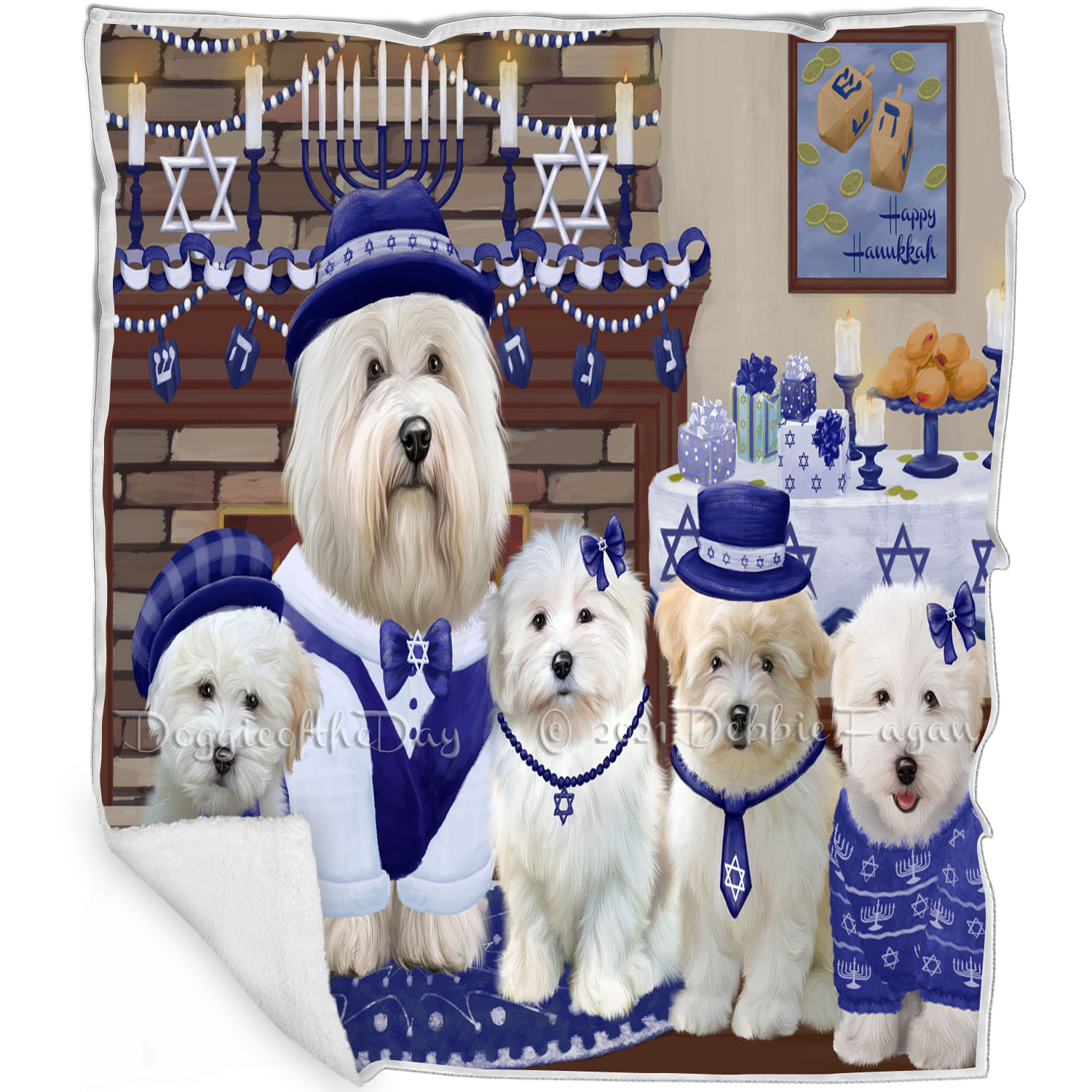Hanukkah Family Dog Cat Pet Warm and cozy Sherpa Warm Soft Bedroom ...